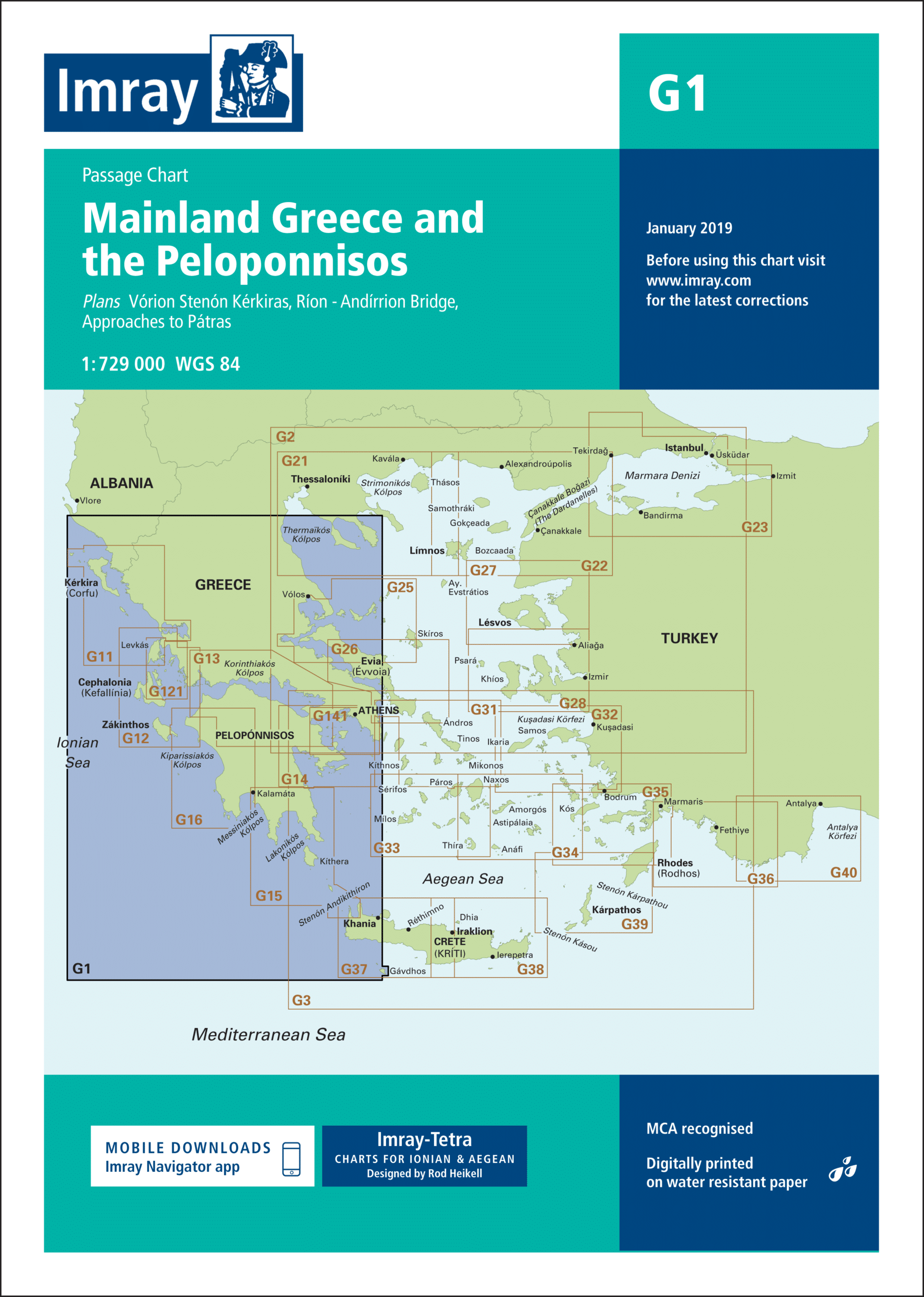 IMRAY CHART G1 MAINLAND GREECE | Gauci Borda - Marine | Hardware | Flags