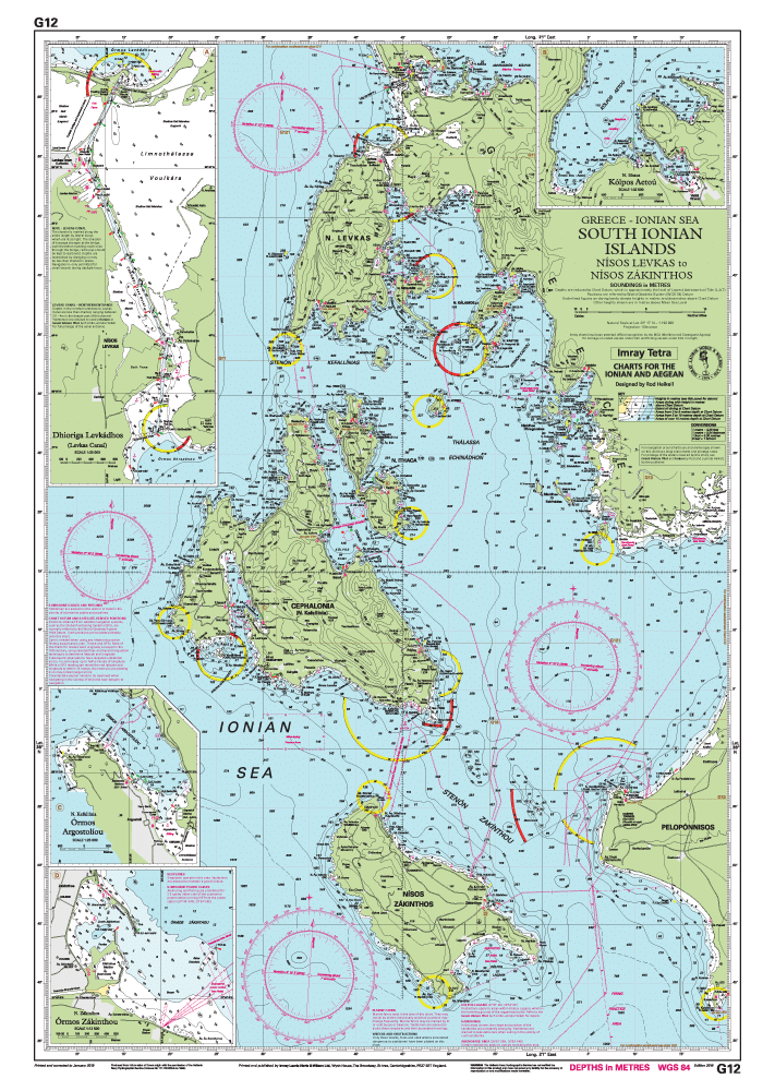 IMRAY CHART G12 SOUTH IONIAN ISLANDS | Gauci Borda - Marine | Hardware ...