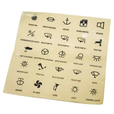 LABELS FOR MARINE SWITCHES X 25PCS | Gauci Borda - Marine | Hardware ...