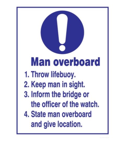 SIGN FS MAN OVERBOARD W/WORDS 15X20CM | Gauci Borda - Marine | Hardware ...