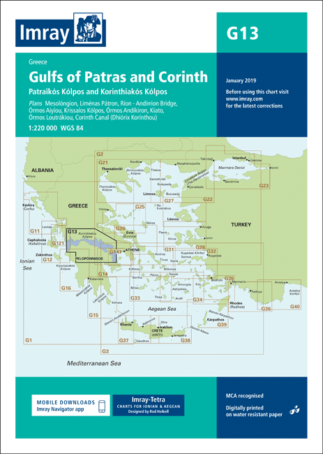 IMRAY CHART G13 GULF OF PATRAS + CORINTH | Gauci Borda - Marine ...